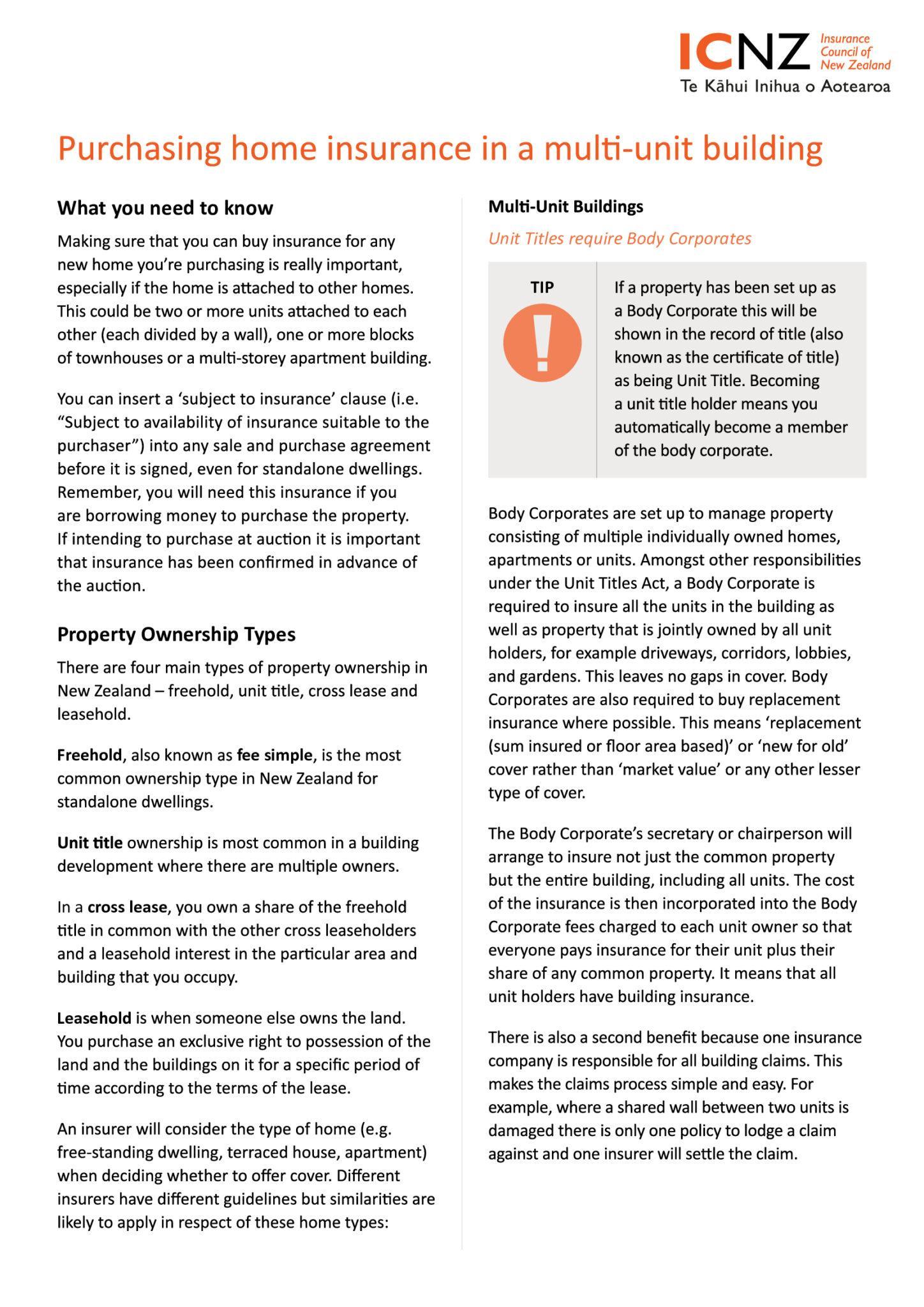 Consumer Guides - ICNZ | Insurance Council of New Zealand
